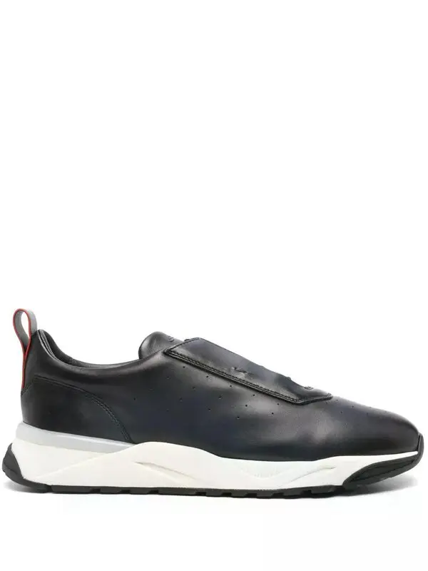 Santoni Leather Sneakers - Blue