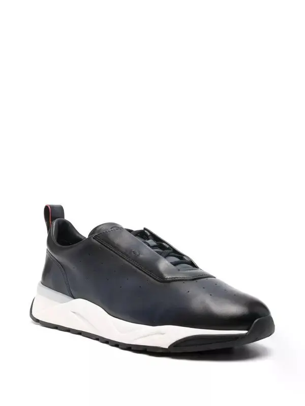 Santoni Leather Sneakers - Blue