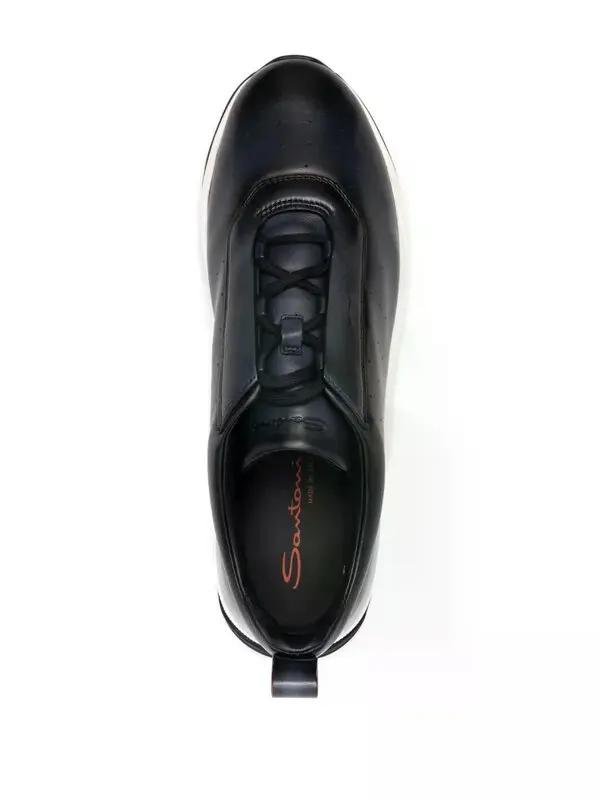 Santoni Leather Sneakers - Blue