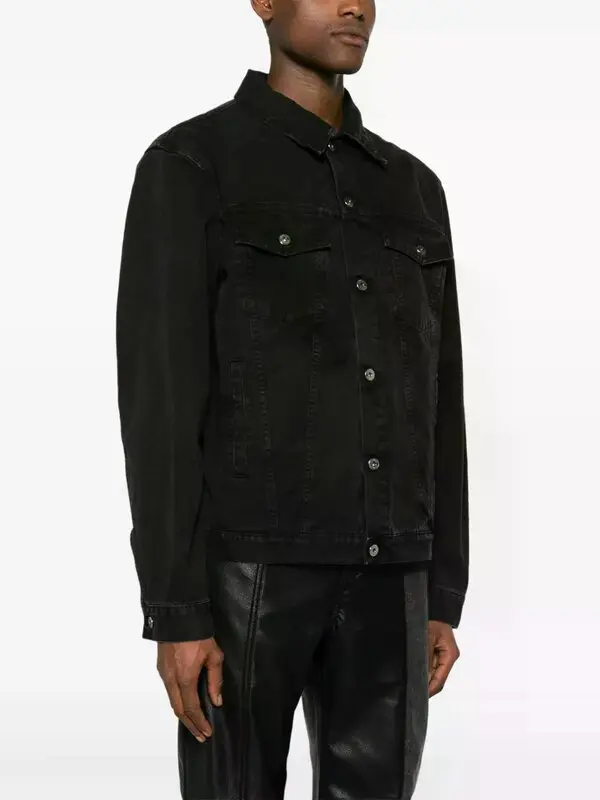 Off-White Logo-embroidered Denim Jacket - Black