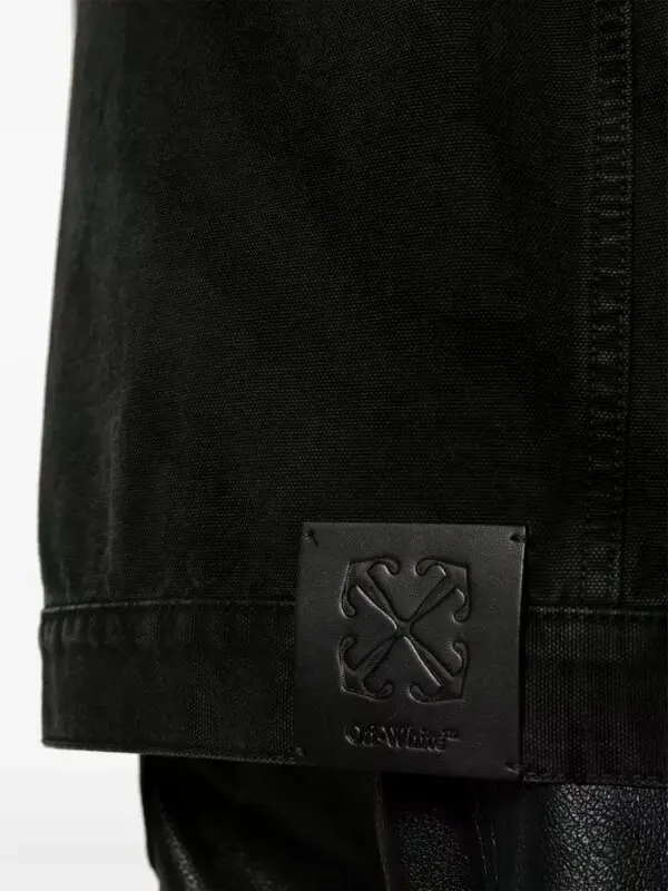 Off-White Logo-embroidered Denim Jacket - Black