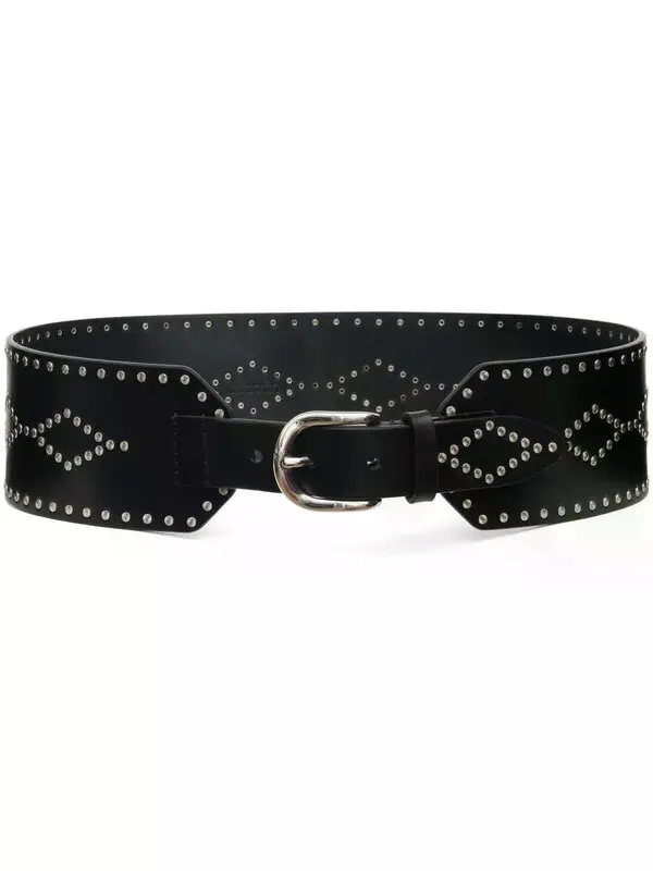 Isabel Marant Étoile Lucie Studded Leather Belt - Black