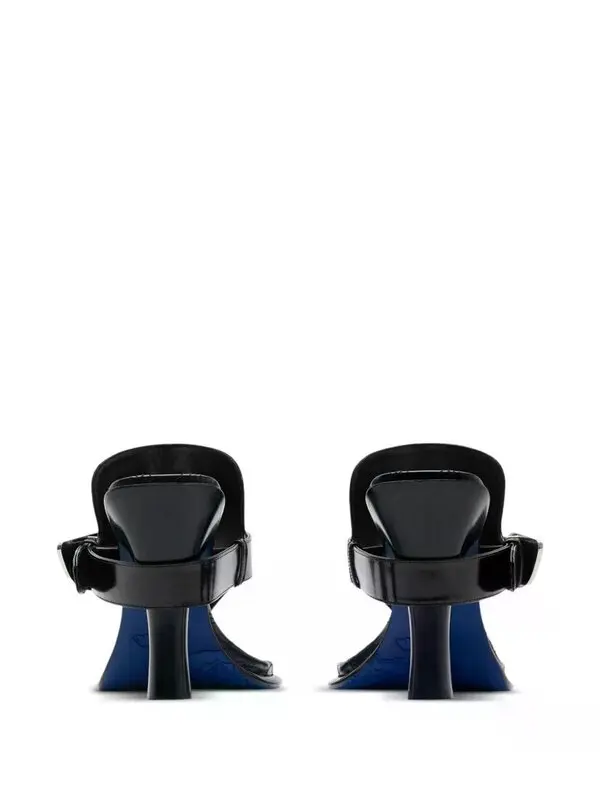 Burberry Leather High Heel Sandals - Black