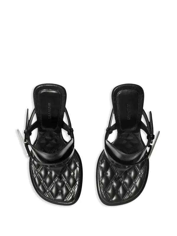 Burberry Leather High Heel Sandals - Black