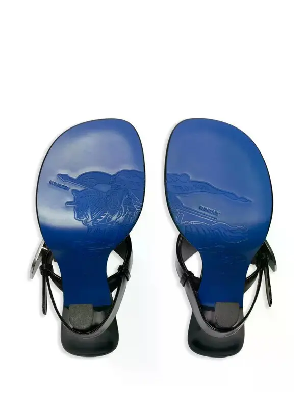 Burberry Leather High Heel Sandals - Black