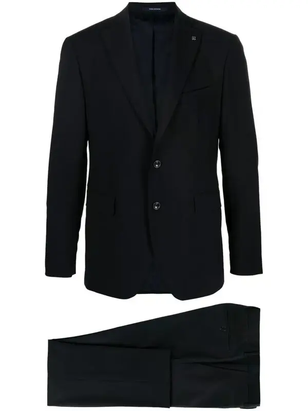 Tagliatore Brooch-detail Single-breasted Suit - Blue