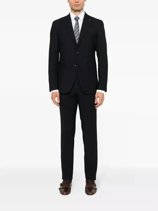 Tagliatore Brooch-detail Single-breasted Suit - Blue
