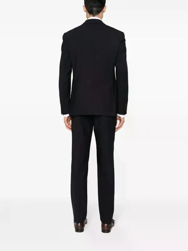 Tagliatore Brooch-detail Single-breasted Suit - Blue