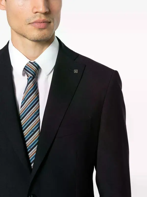 Tagliatore Brooch-detail Single-breasted Suit - Blue