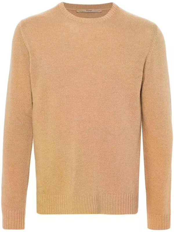 NUUR Round-neck Merino Wool-cashmere Blend Sweater - Neutrals
