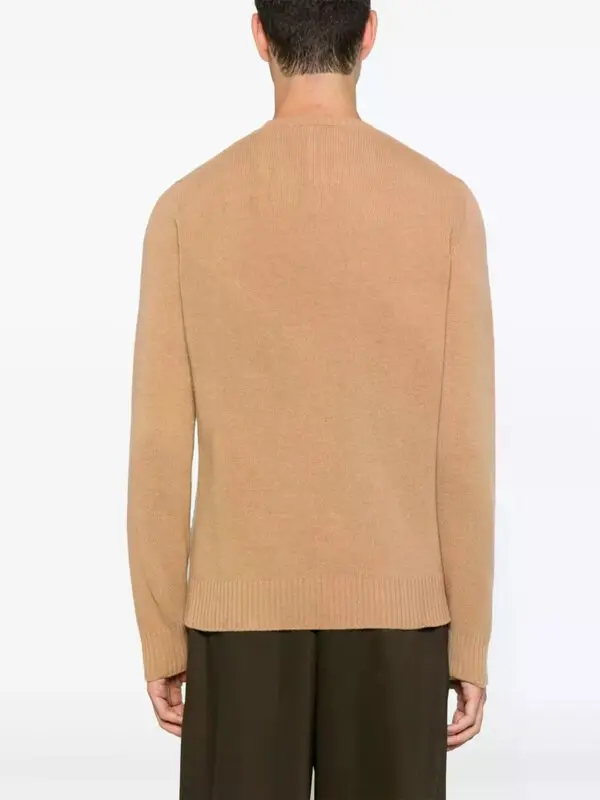 NUUR Round-neck Merino Wool-cashmere Blend Sweater - Neutrals