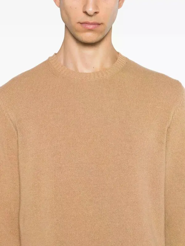 NUUR Round-neck Merino Wool-cashmere Blend Sweater - Neutrals