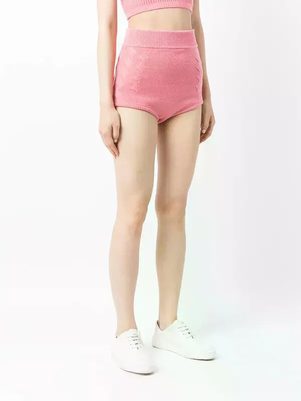 Cashmere In Love Mimie High-waisted Cashmere Shorts - Pink
