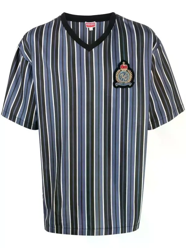 Kenzo Logo-patch Striped T-shirt