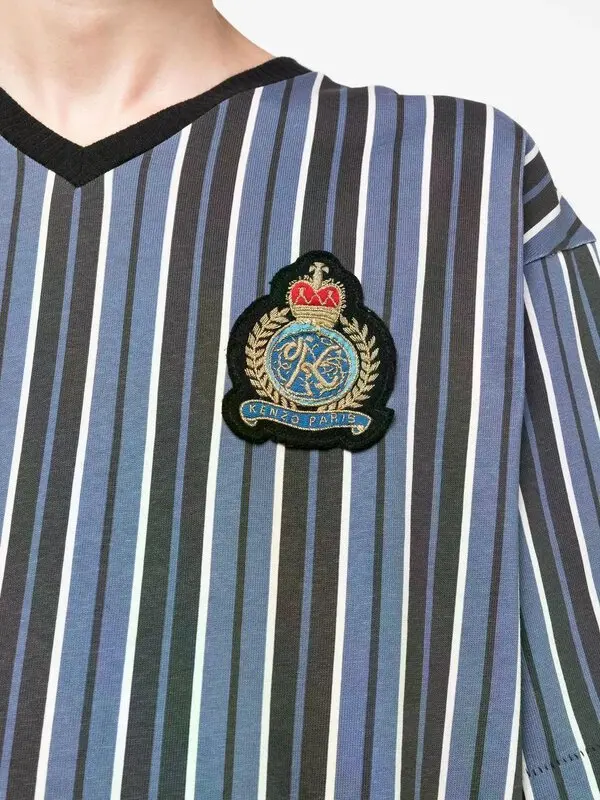 Kenzo Logo-patch Striped T-shirt