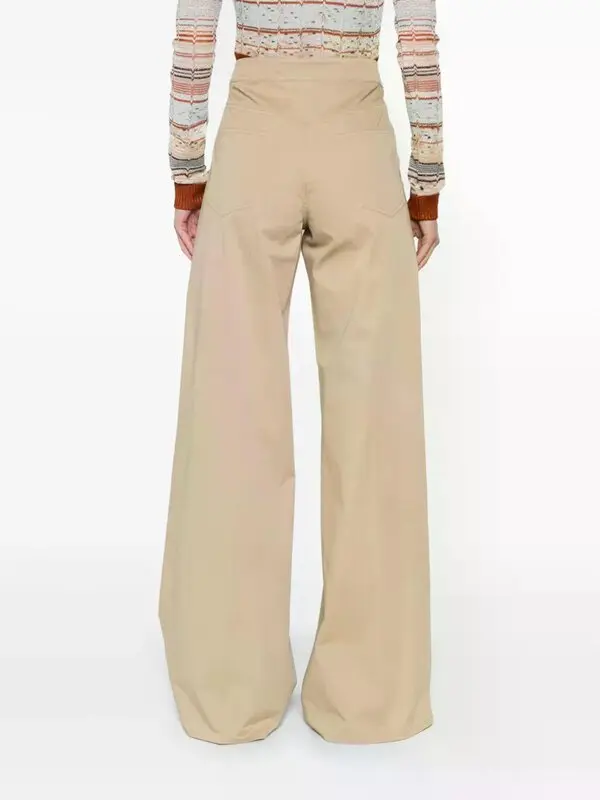 Etro Paneled Button Detail Trousers - Neutrals