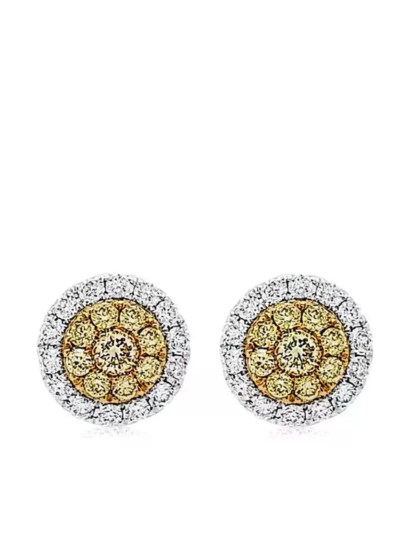 HYT JEWELRY 18k White And Yellow Gold Diamond Earrings - Silver