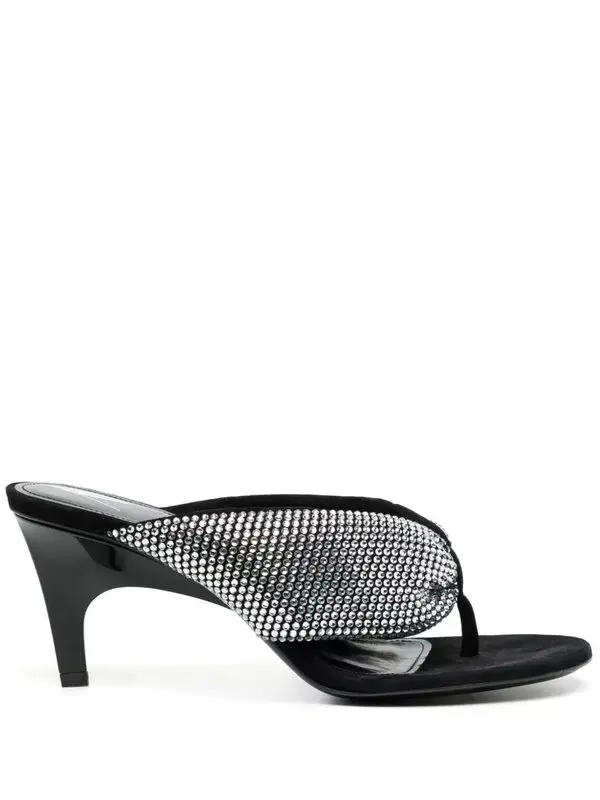 Attico Rhinestone-embellished Leather 70mm Sandals