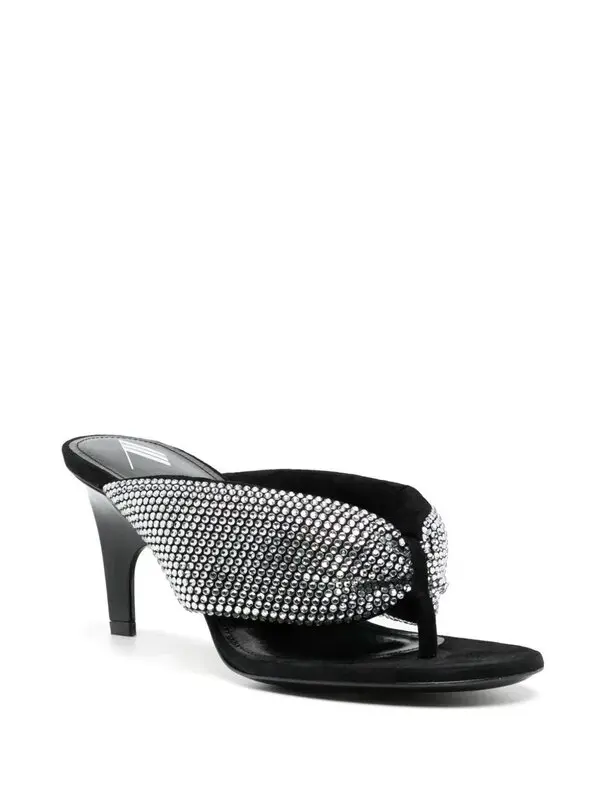 Attico Rhinestone-embellished Leather 70mm Sandals