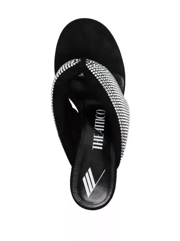 Attico Rhinestone-embellished Leather 70mm Sandals