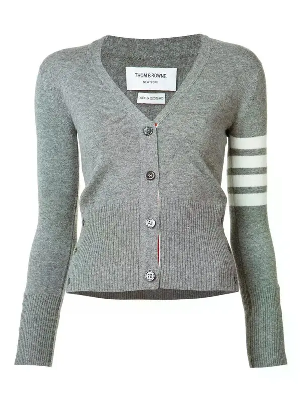 Thom Browne Four-stripe Cashmere Cardigan - Grey