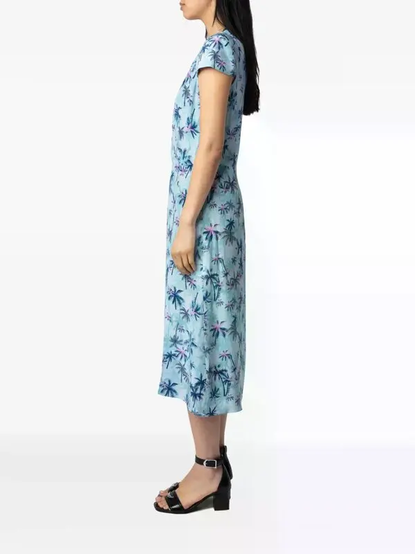 Zadig&Voltaire Palm Tree-print Wrap Dress