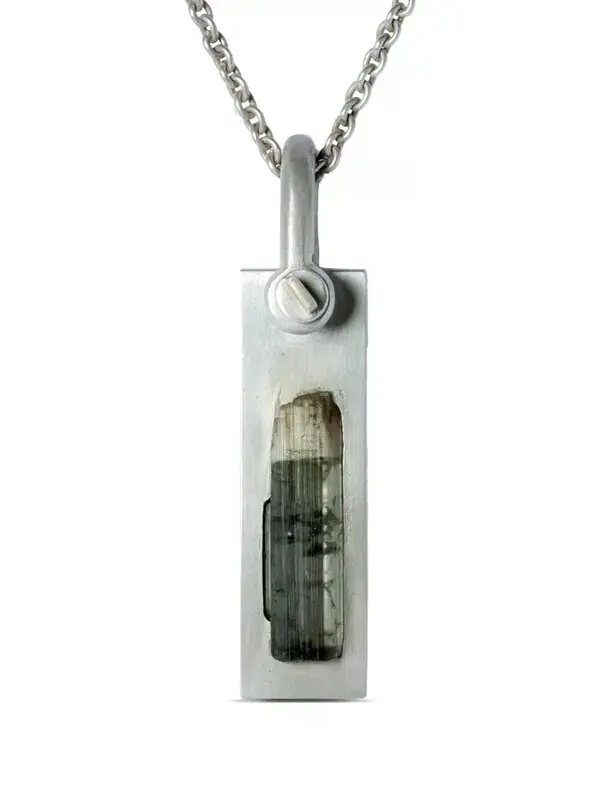PARTS OF FOUR Plate Verdelite Pendant Necklace - Silver