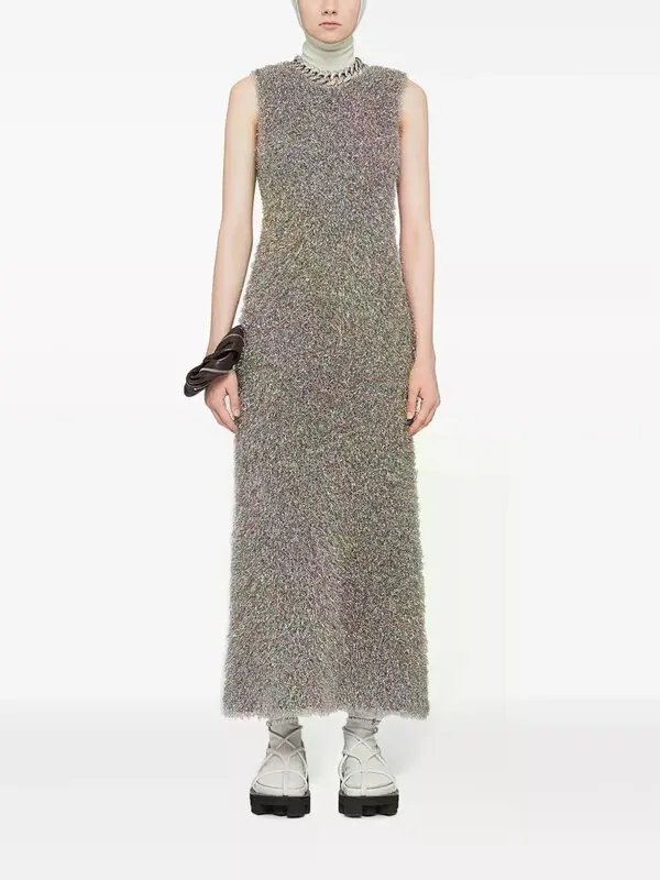 JIL SANDER V-neck Sleeveless Midi Dress