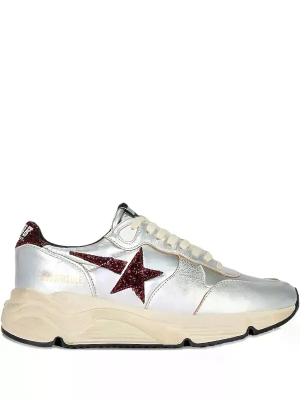 GOLDEN GOOSE Running Sole Silver/bordeaux Sneakers