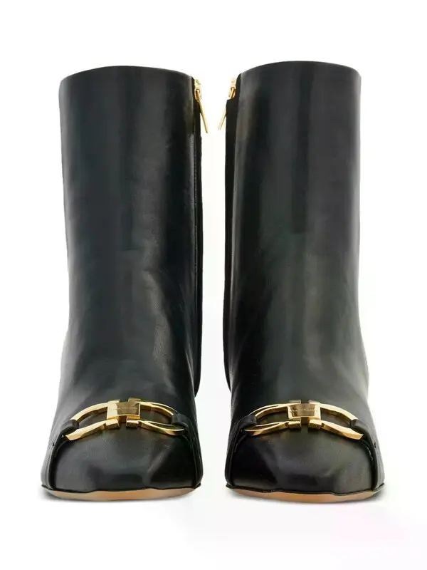 FERRAGAMO 60mm Gancini-buckle Leather Ankle Boots