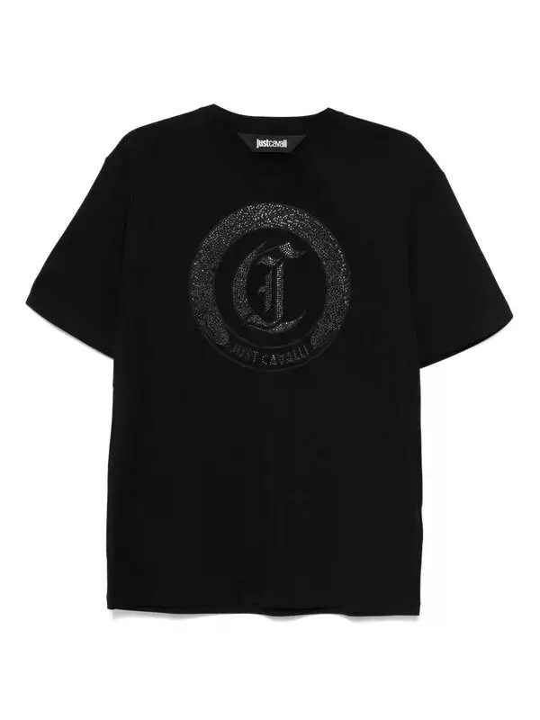 Just Cavalli Stud-embellished Logo T-shirt