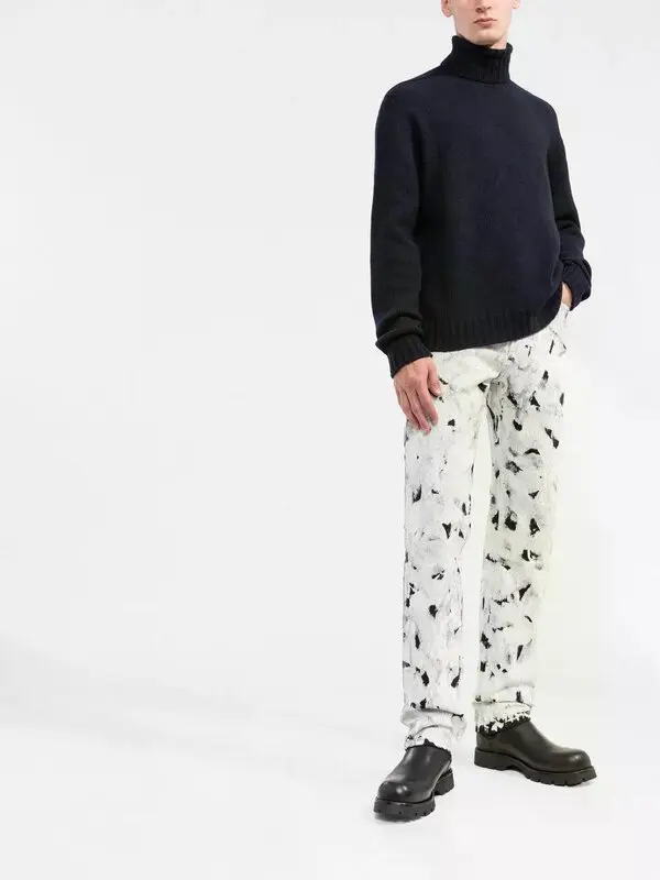 Palm Angels Logo-knit Roll-neck Jumper