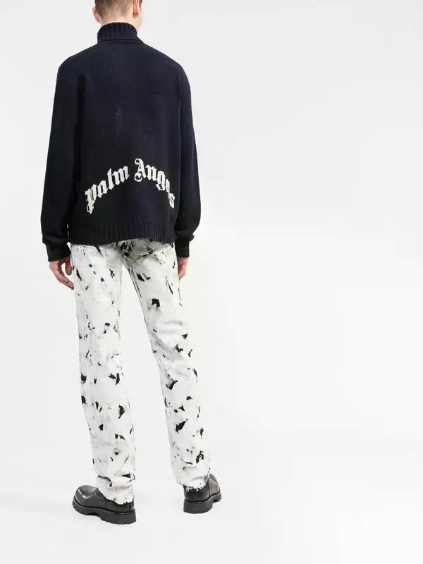 Palm Angels Logo-knit Roll-neck Jumper