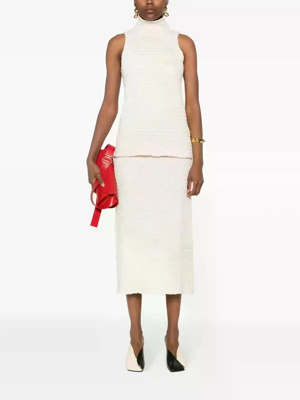 JIL SANDER High-neck Knitted Top - Neutrals