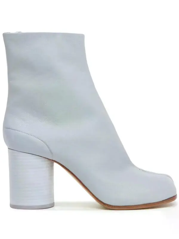 MAISON MARGIELA Tabi 80mm Leather Ankle Boots - Blue