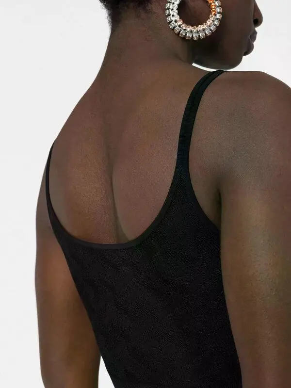 Versace La Greca Medusa '95 Knitted Crop Top - Black