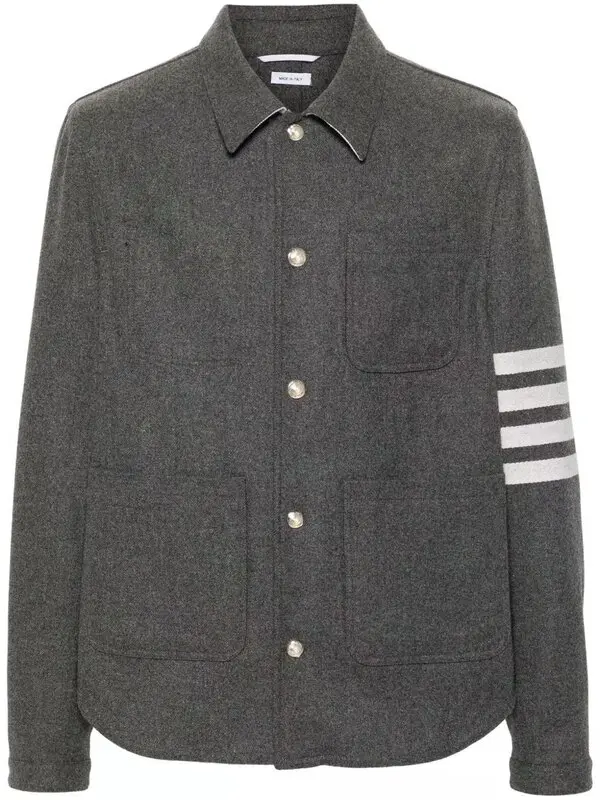 Thom Browne 4-bar Felted Shirt Jacket