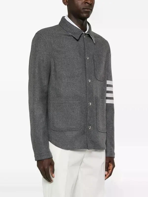 Thom Browne 4-bar Felted Shirt Jacket