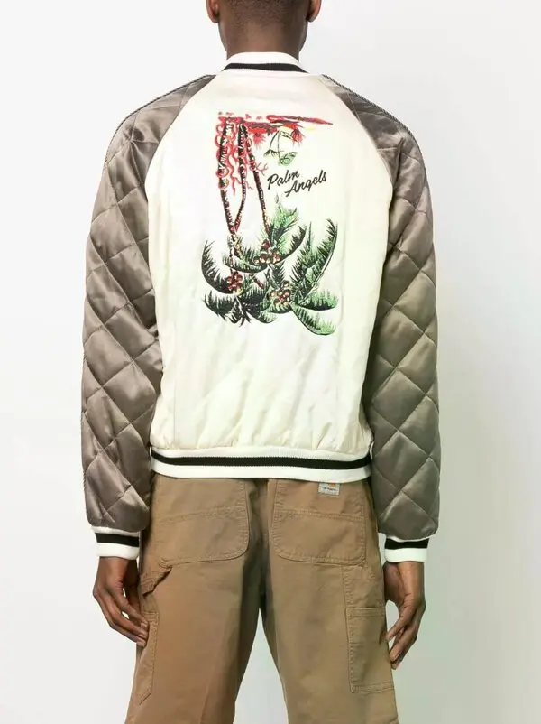 Palm Angels Upside Down Palm Sukajan Jacket - Brown