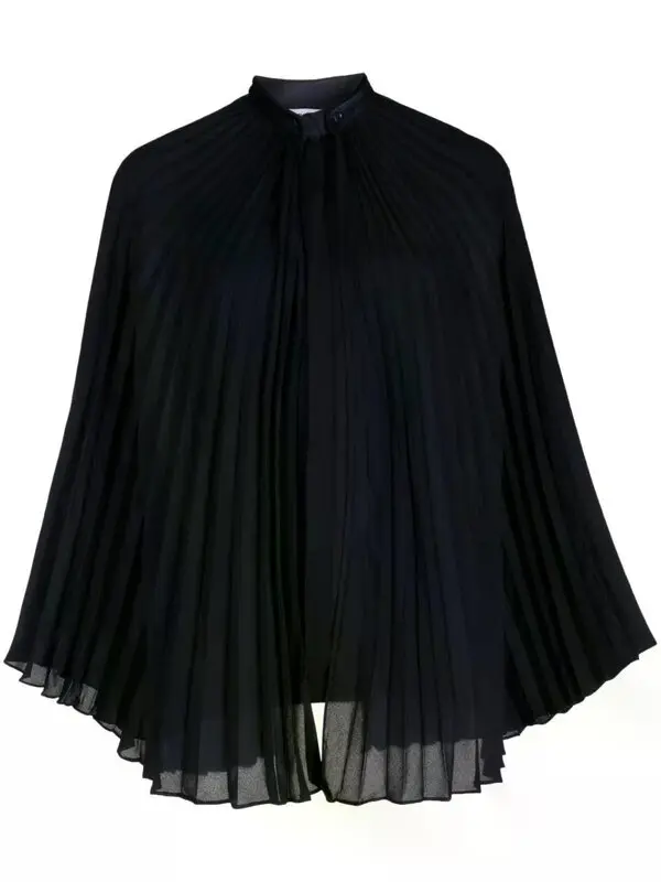 Dice Kayek Pleated Band-collar Blouse