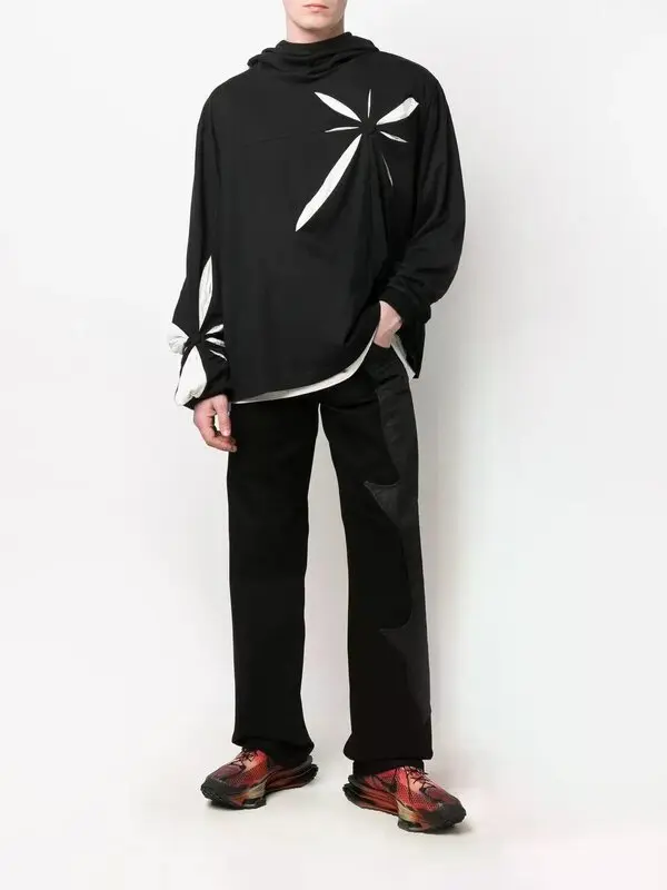 KUSIKOHC Origami-pattern Cotton Hoodie