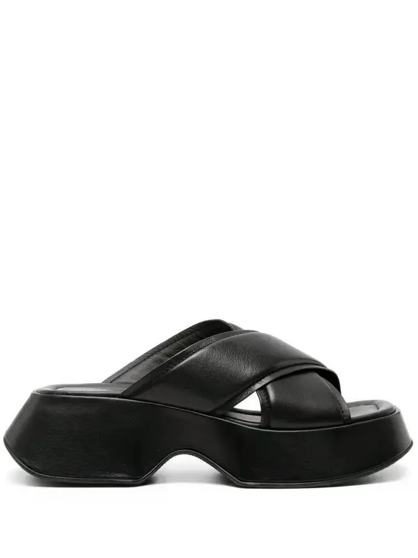 VIC MATIE Crossover-strap Leather Slides
