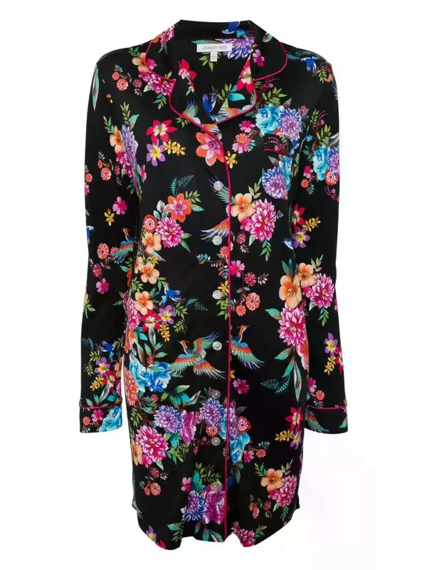 Johnny Was Neena Night Shirt - Black