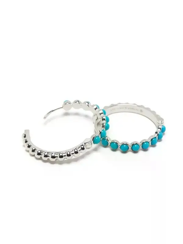 DOWER & HALL Azure Turquoise Huggie Hoops