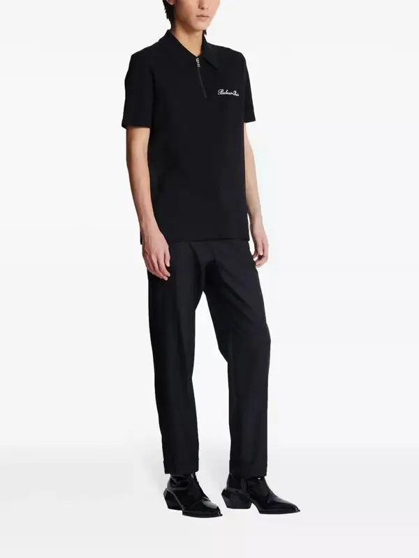Balmain Embroidered-logo Cotton Polo Shirt