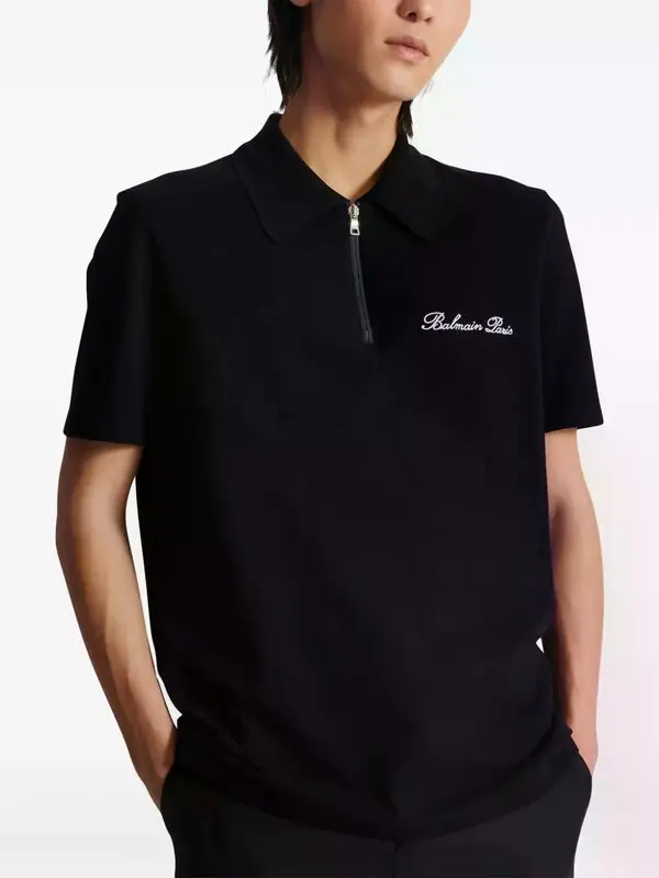 Balmain Embroidered-logo Cotton Polo Shirt
