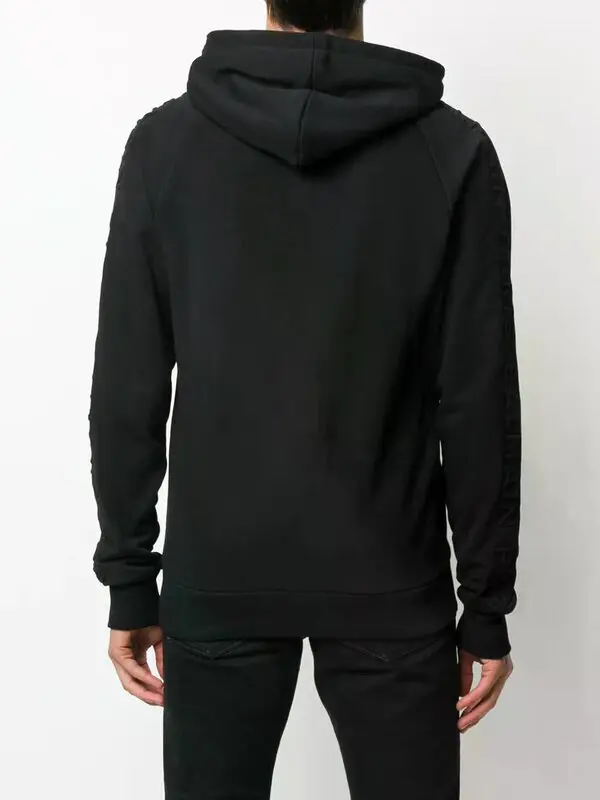 Balmain Embossed Logo-panel Zipped Hoodie