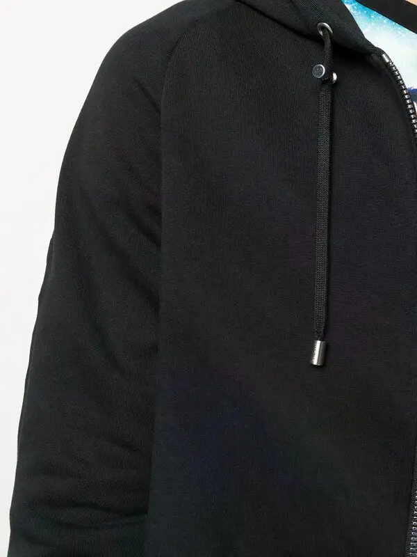 Balmain Embossed Logo-panel Zipped Hoodie