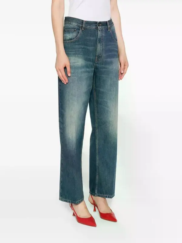 Victoria Beckham Logo-patch Straight Jeans