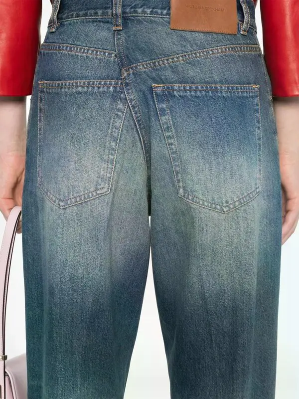 Victoria Beckham Logo-patch Straight Jeans